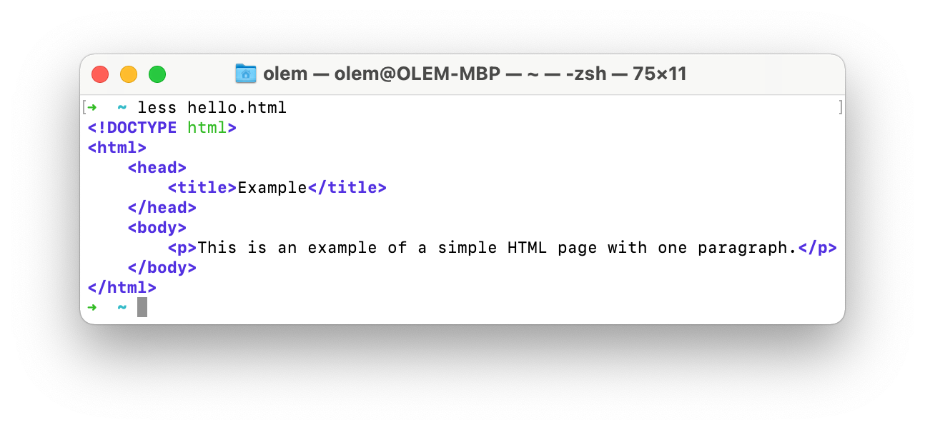 Syntax highlight files in macOS Terminal with less